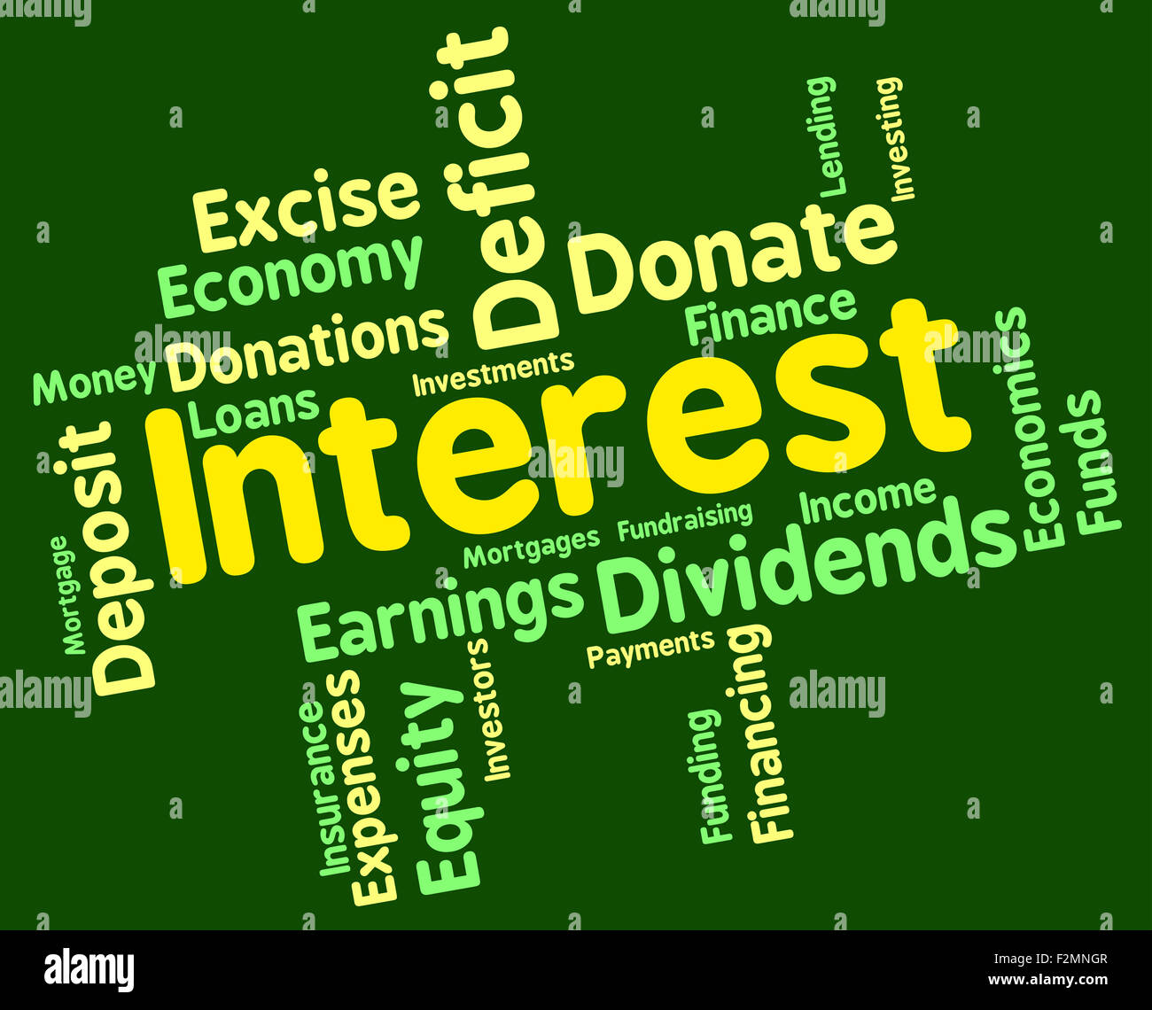 Interest Word Representing Text Saving And Profit Stock Photo - Alamy