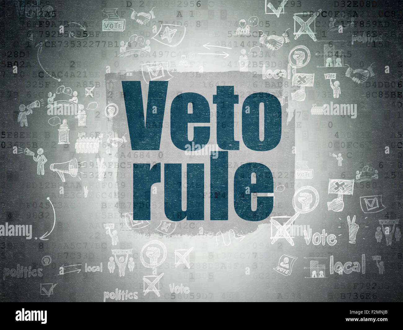 Political concept: Veto Rule on Digital Paper background Stock Photo ...