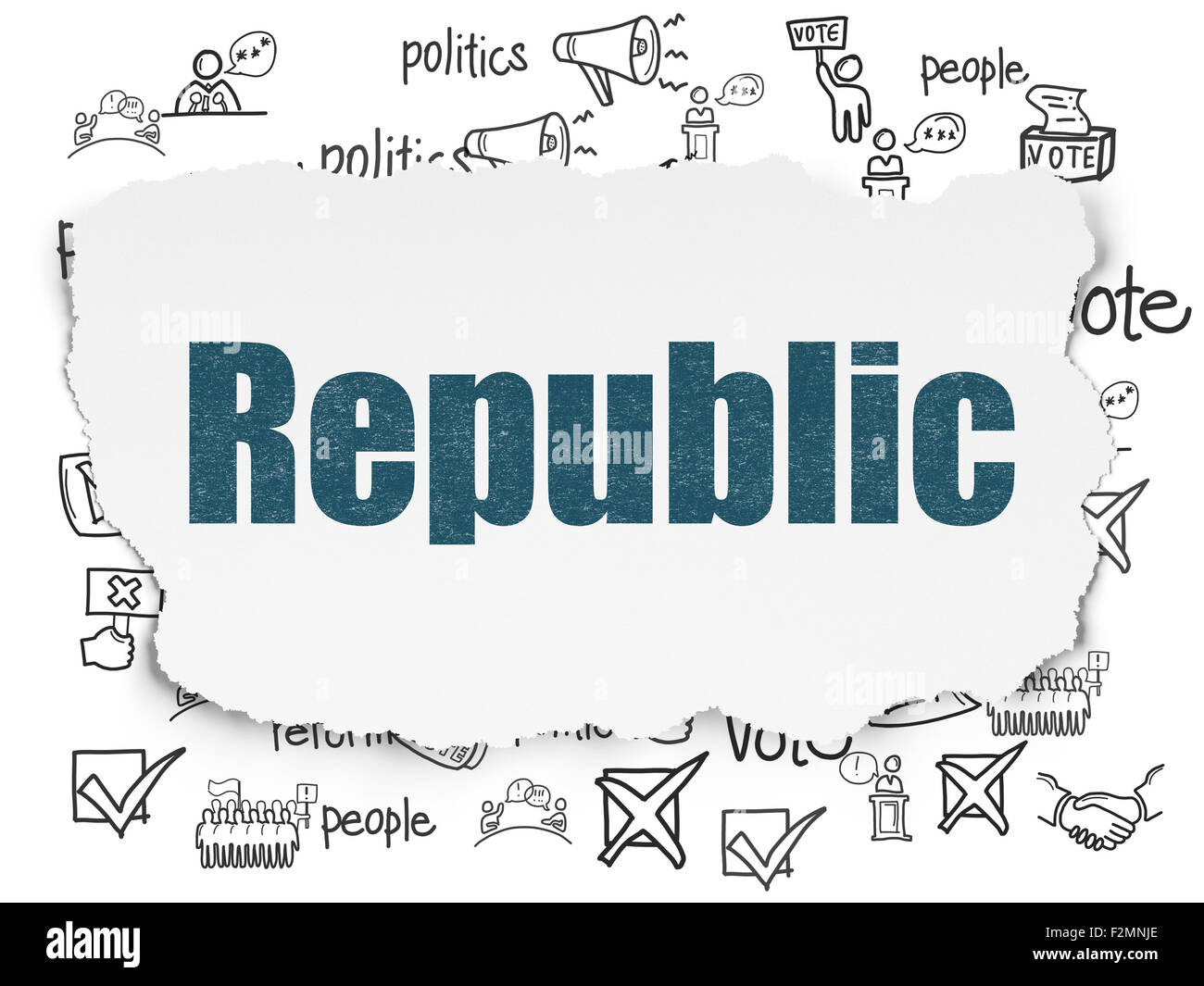 Political concept: Republic on Torn Paper background Stock Photo - Alamy