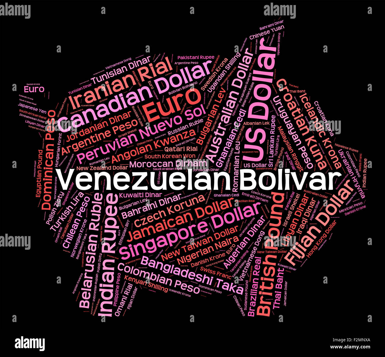Venezuelan Bolivar Showing Worldwide Trading And Banknotes Stock Photo ...
