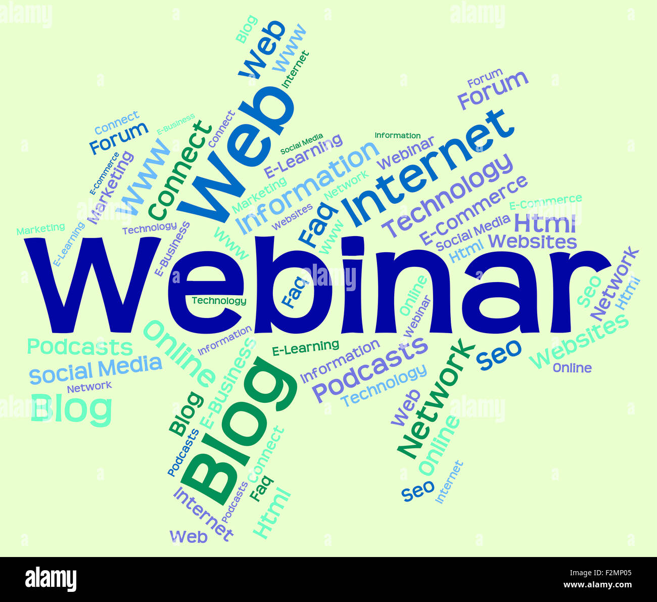 Wordcloud Webinar Representing Online Www And Training Stock Photo - Alamy