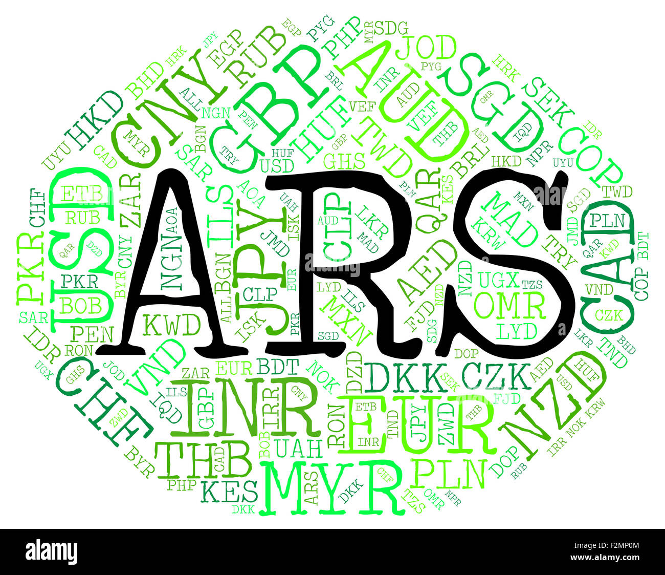 Ars Currency Representing Argentine Pesos And Exchange Stock Photo - Alamy