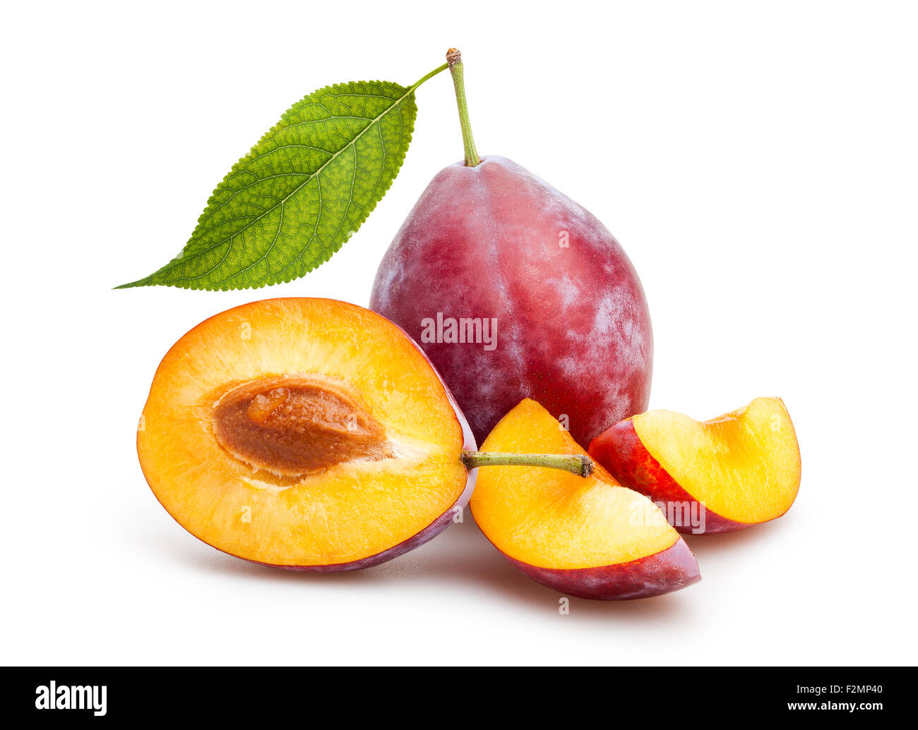 red plum isolated Stock Photo - Alamy