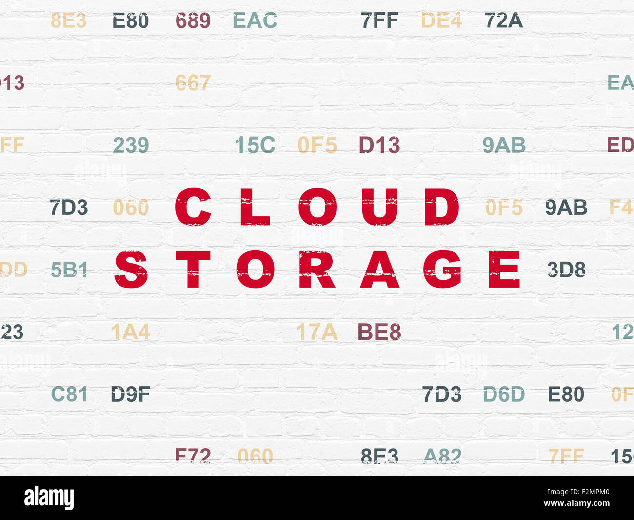Cloud computing concept: Cloud Storage on wall background Stock Photo ...