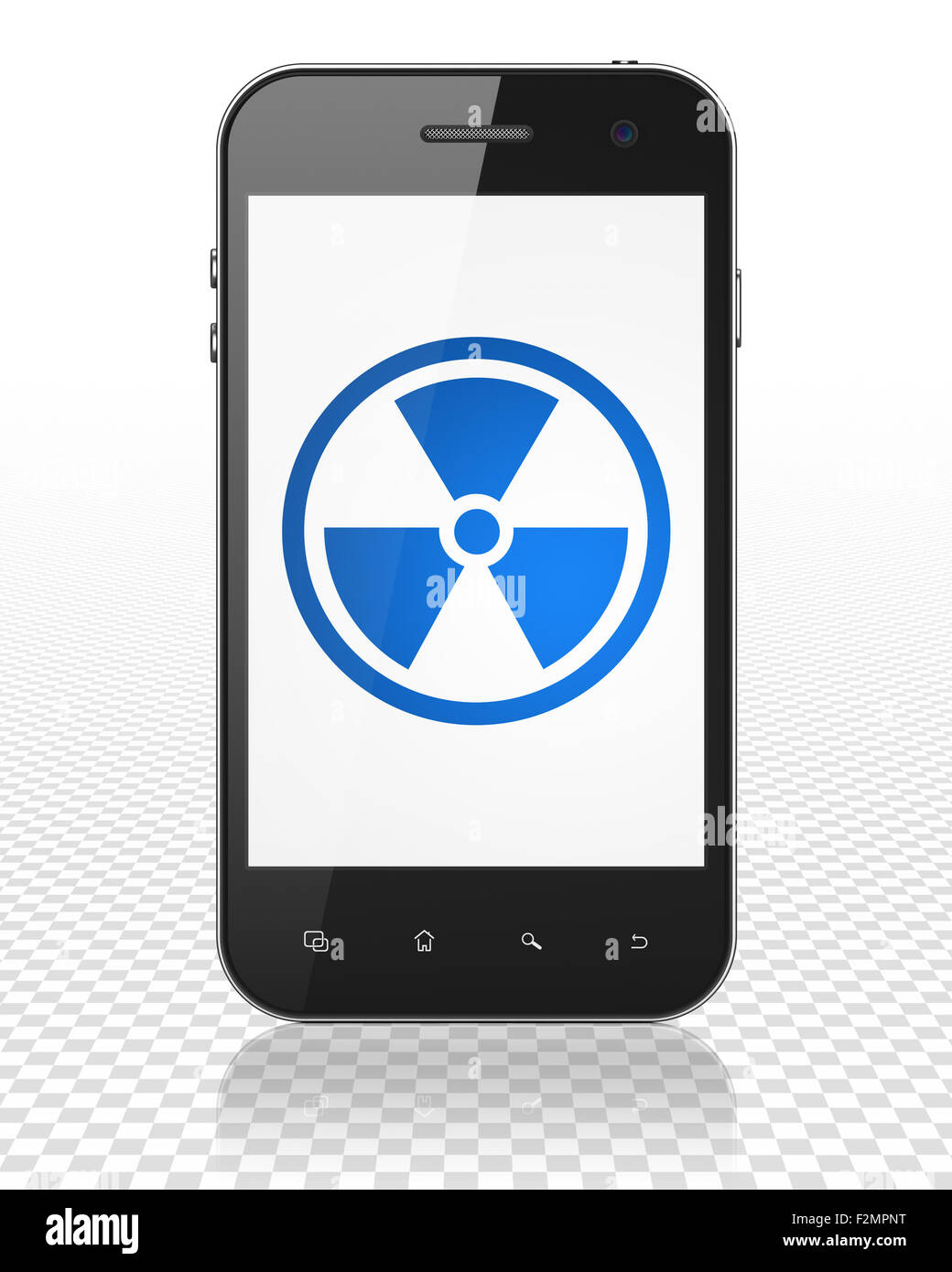 Science concept: Smartphone with Radiation on display Stock Photo - Alamy