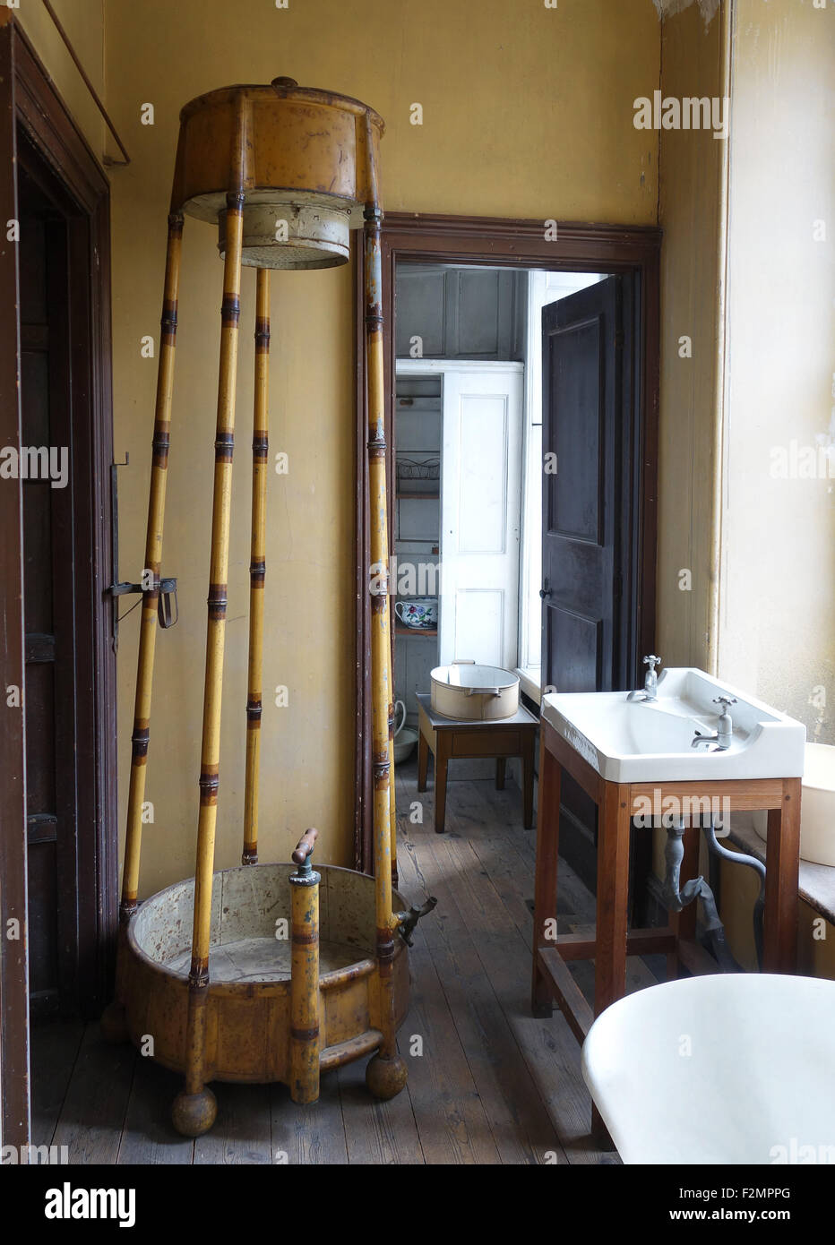 Old vintage antique victorian or edwardian shower bathroom uk Stock ...