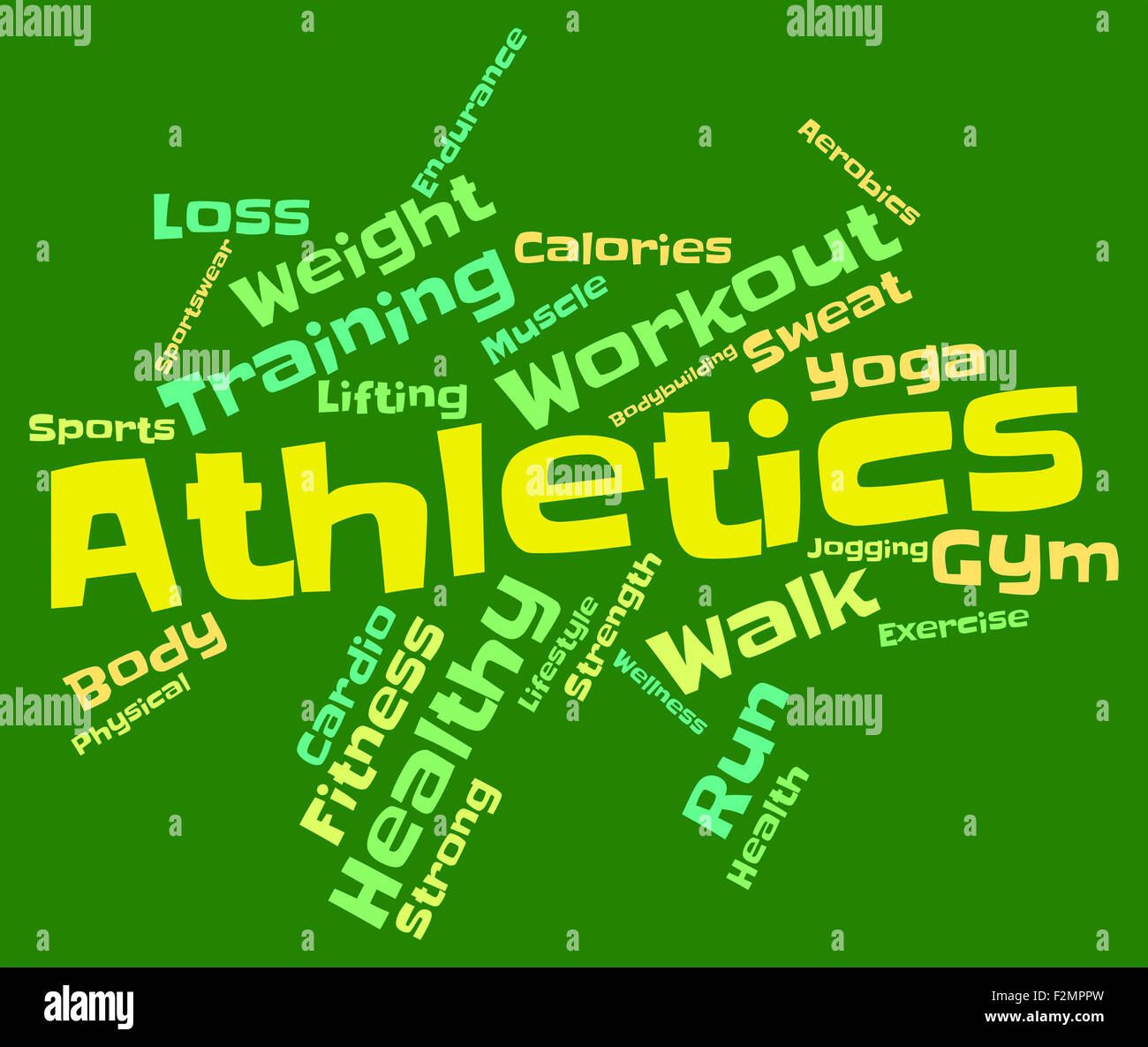 Athletics Word Showing Getting Fit And Words Stock Photo - Alamy