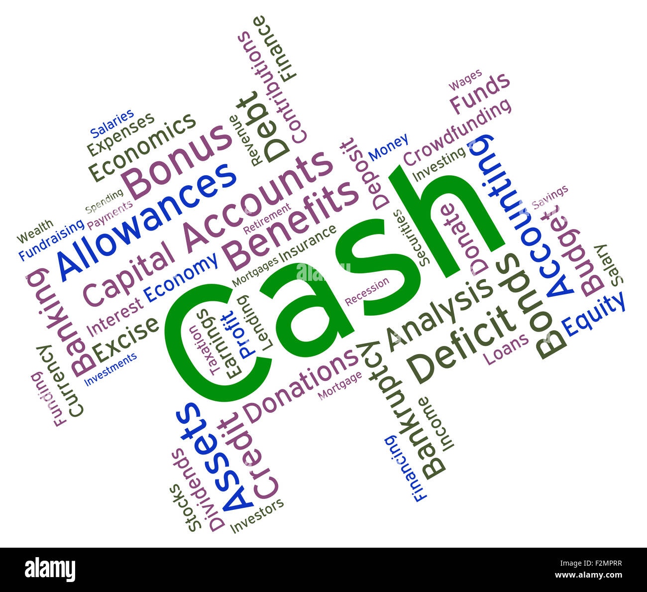 Cash Word Meaning Finance Save And Currency Stock Photo - Alamy