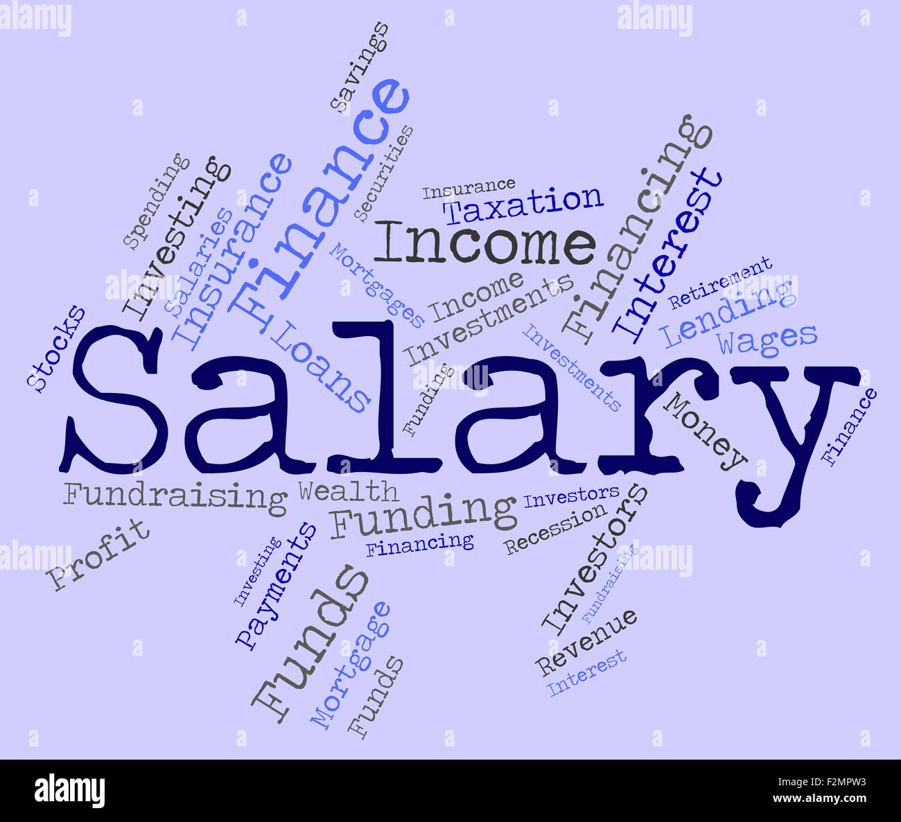 Salary Word Indicating Pay Salaries And Stipend Stock Photo - Alamy