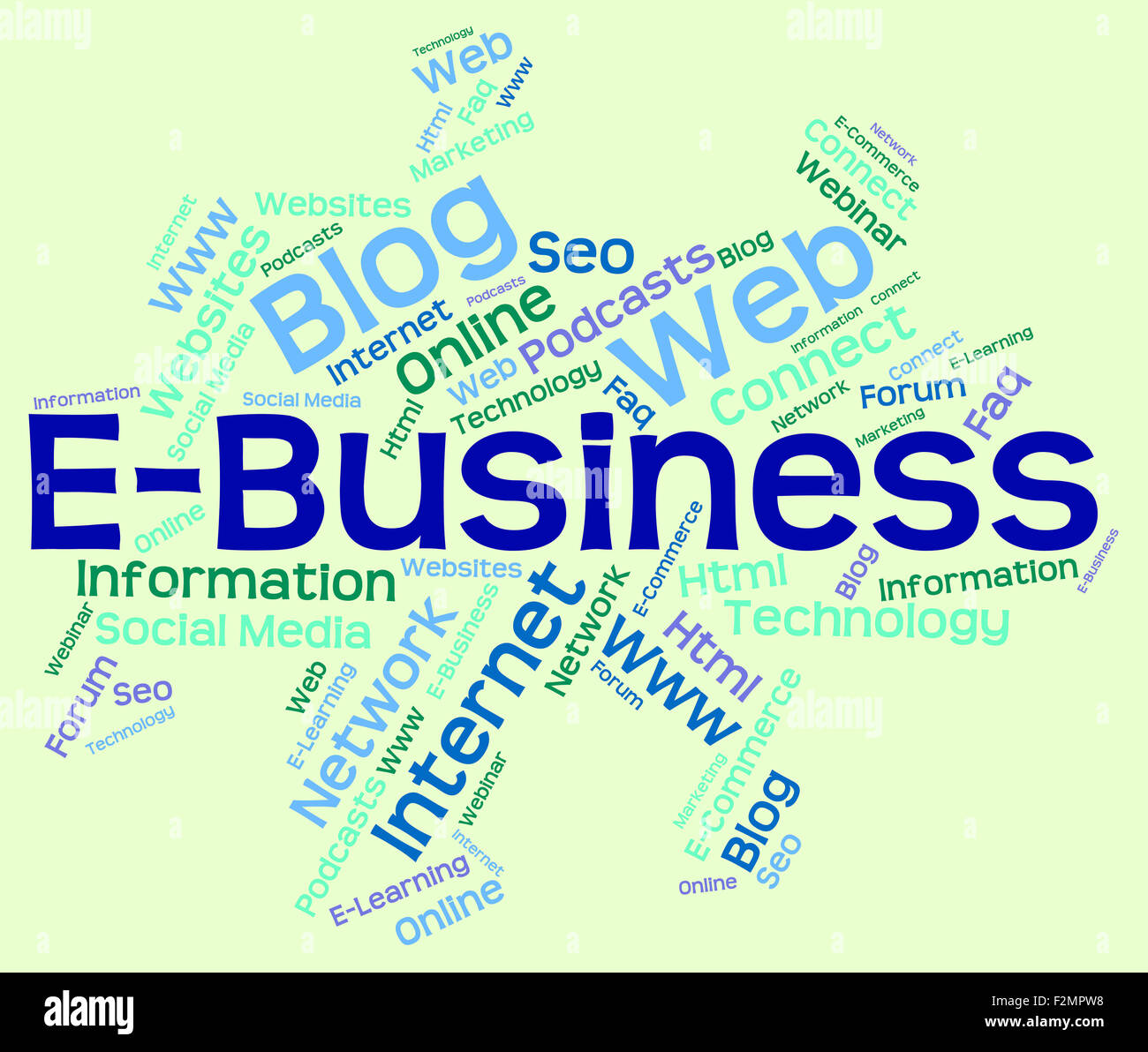 Ebusiness Word Showing World Wide Web And Web Site Stock Photo - Alamy