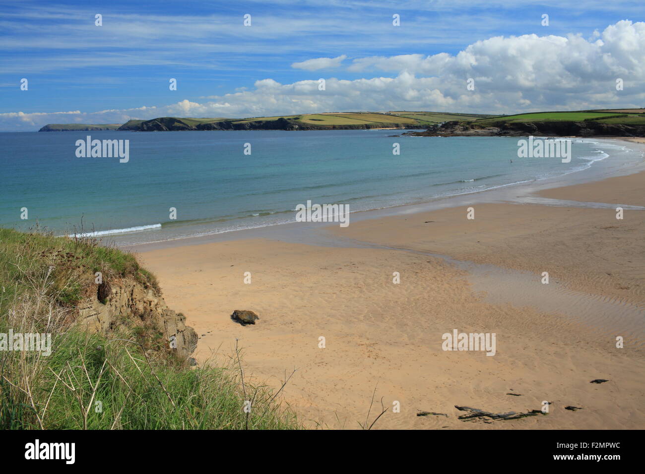 Sunny autumn day at Harlyn Bay, North Cornwall, England, UK Stock Photo ...