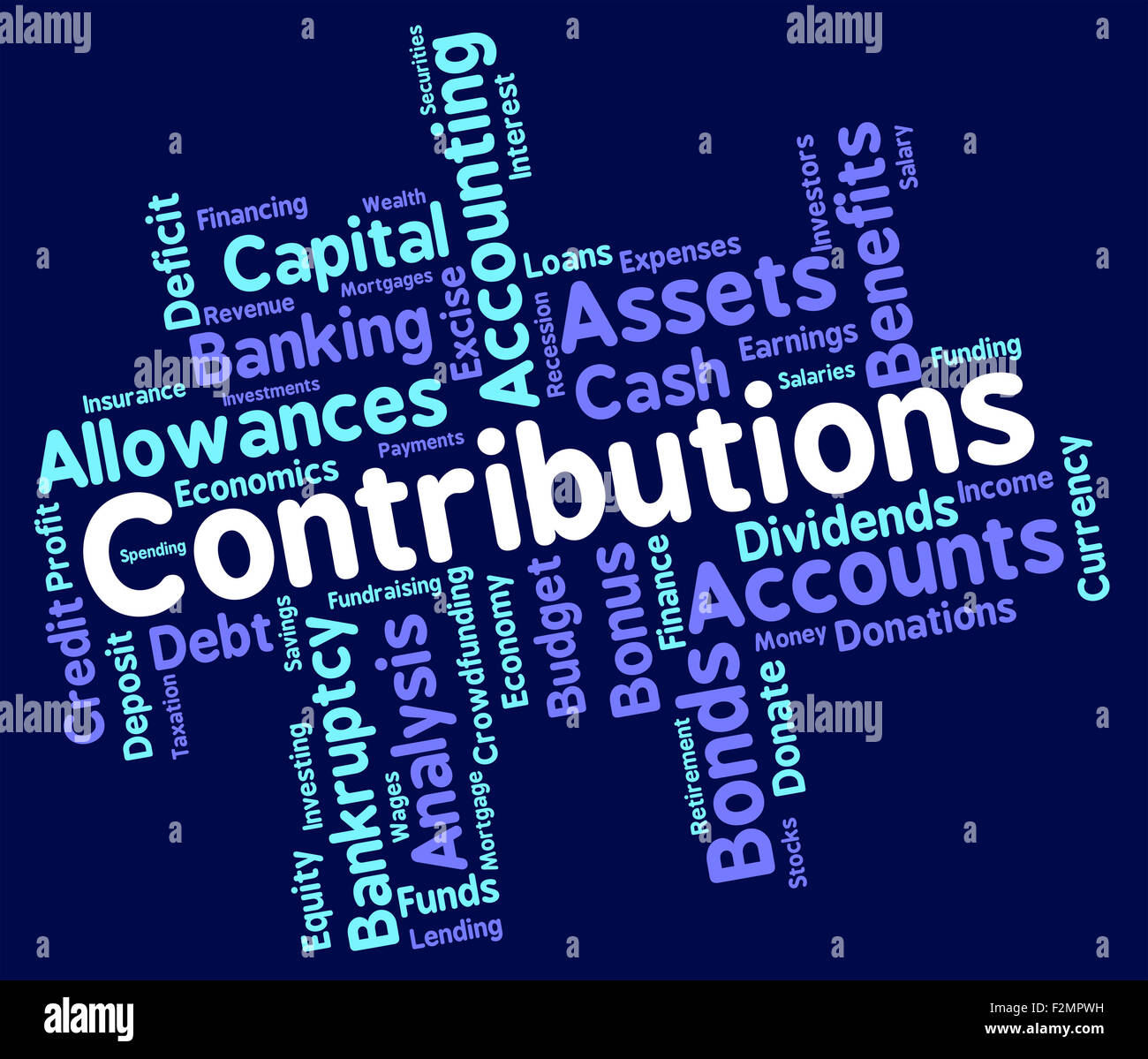 Contributions Word Showing Wordcloud Donate And Volunteers Stock Photo ...