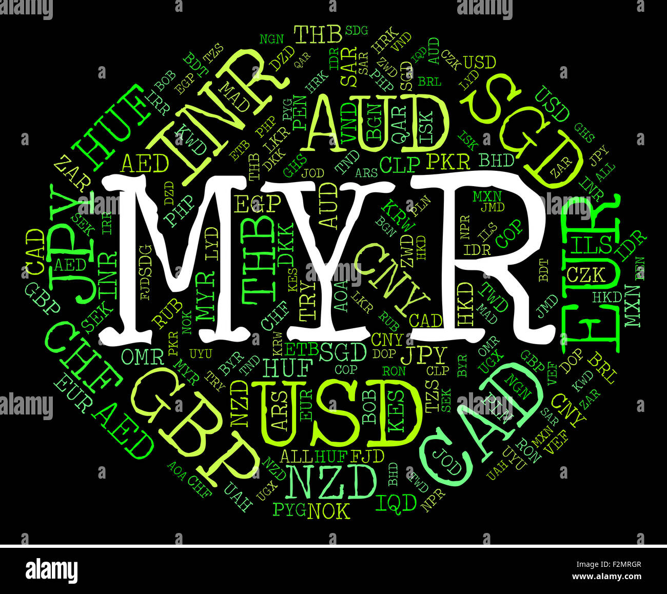 Myr Currency Representing Worldwide Trading And Broker Stock Photo - Alamy