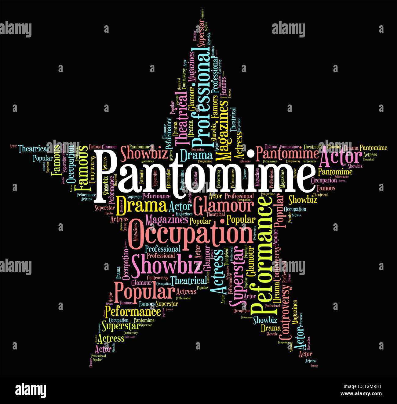 Pantomime Star Showing Drama Melodrama And Text Stock Photo - Alamy
