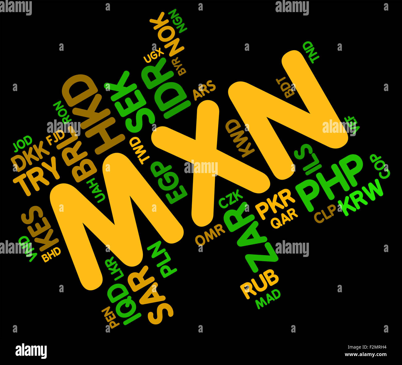 Mxn Currency Representing Foreign Exchange And Coinage Stock Photo - Alamy