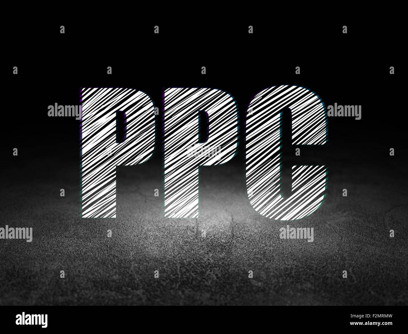 Advertising concept: PPC in grunge dark room Stock Photo - Alamy