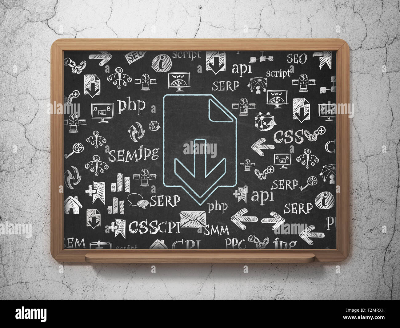 Web development concept: Download on School Board background Stock ...