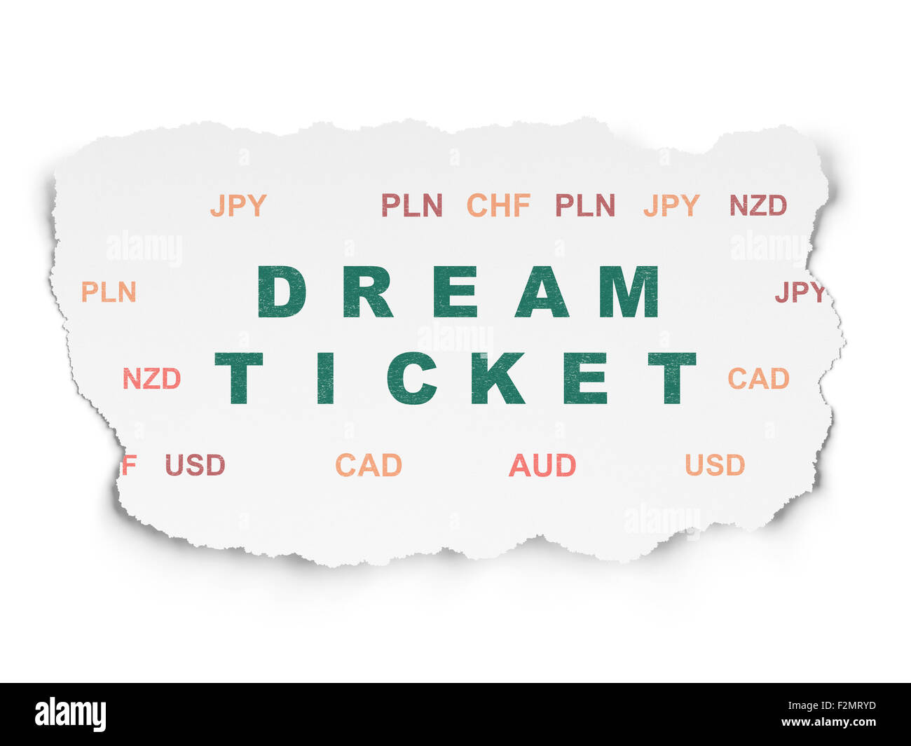 Business concept: Dream Ticket on Torn Paper background Stock Photo - Alamy