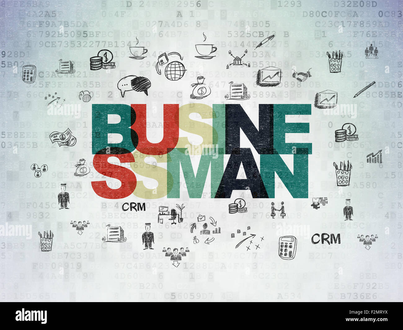 Business concept: Businessman on Digital Paper background Stock Photo ...