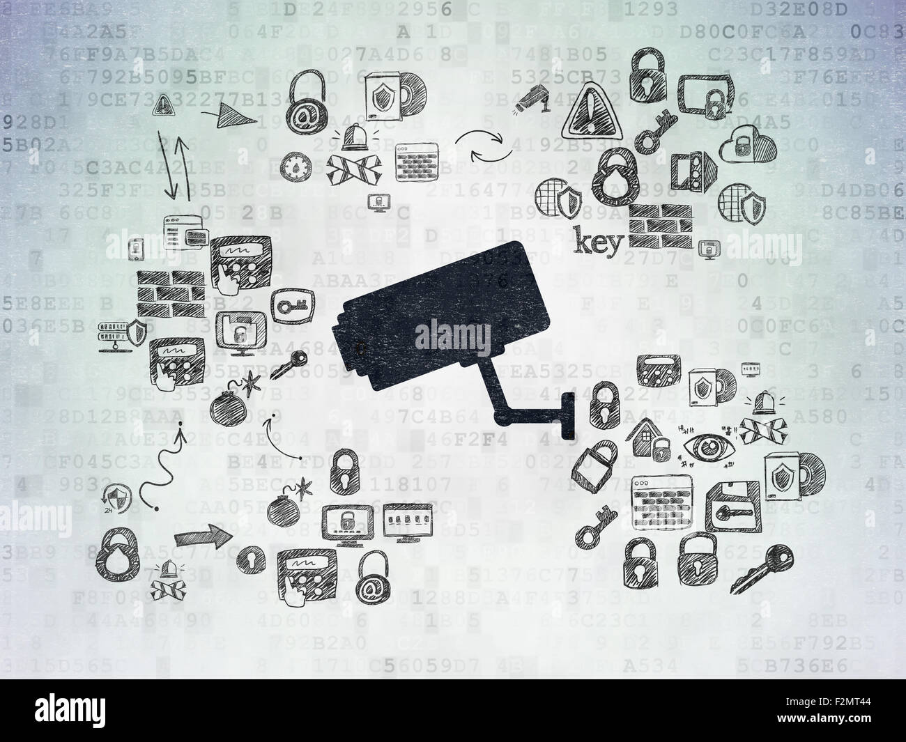 Safety concept: Cctv Camera on Digital Paper background Stock Photo - Alamy