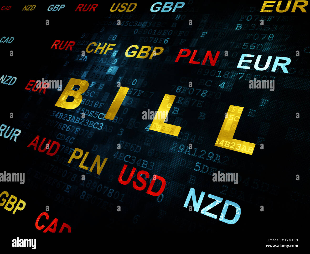 Currency concept: Bill on Digital background Stock Photo - Alamy