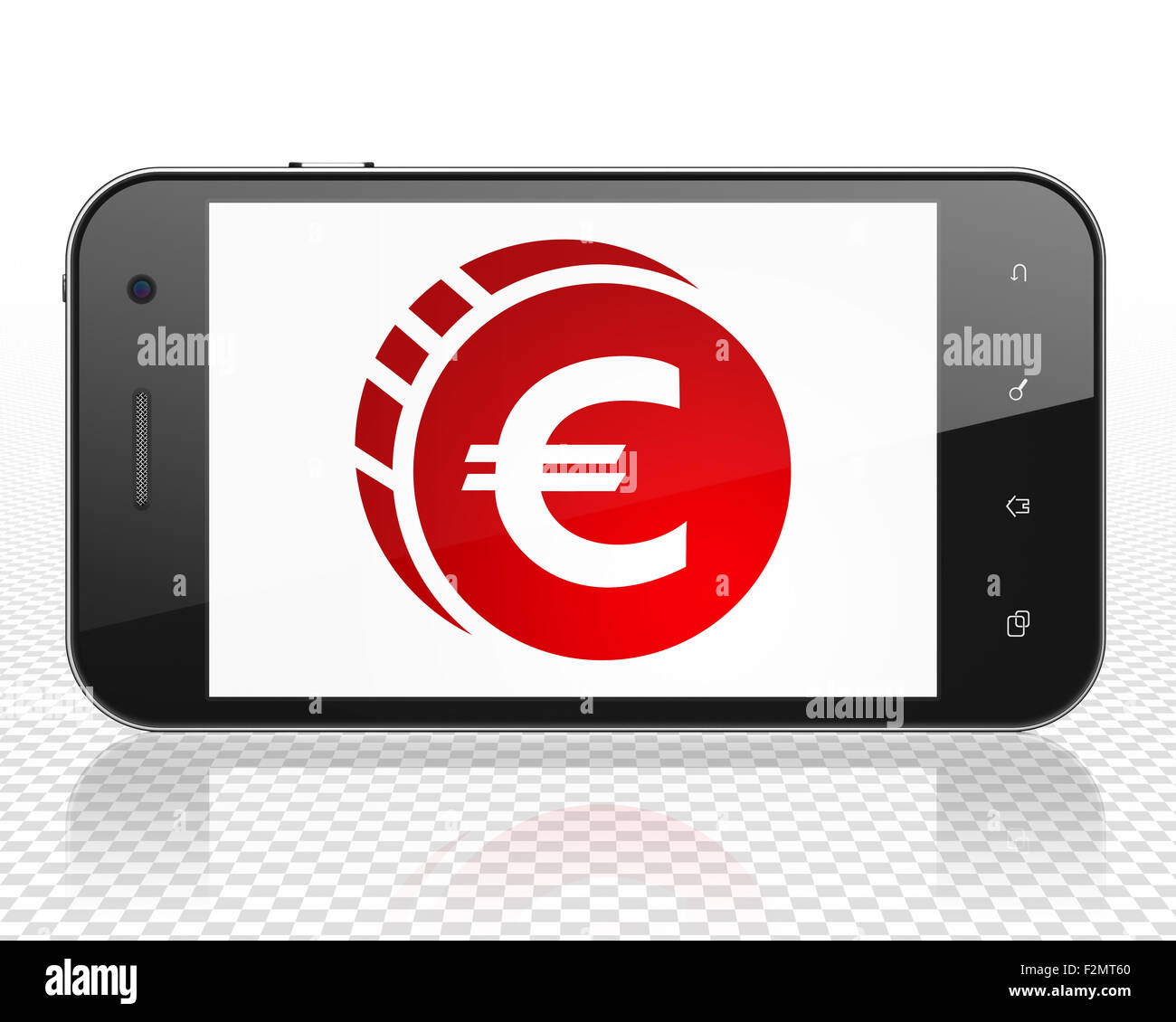 Currency concept: Smartphone with Euro Coin on display Stock Photo - Alamy