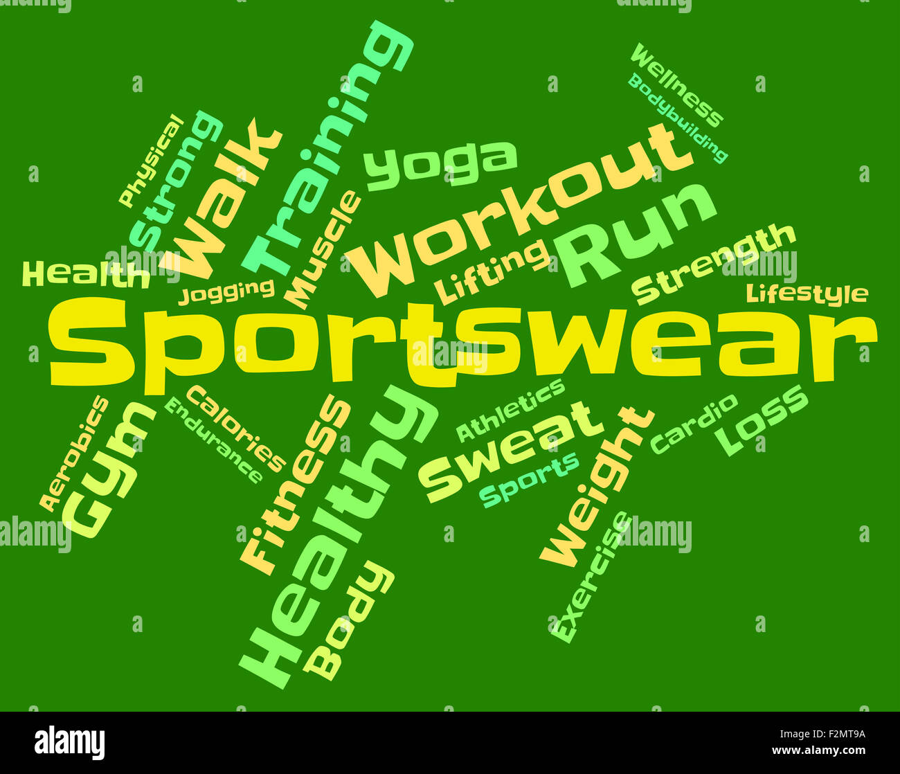 Sportswear Word Indicating Wordcloud Sweaters And Garment Stock Photo ...