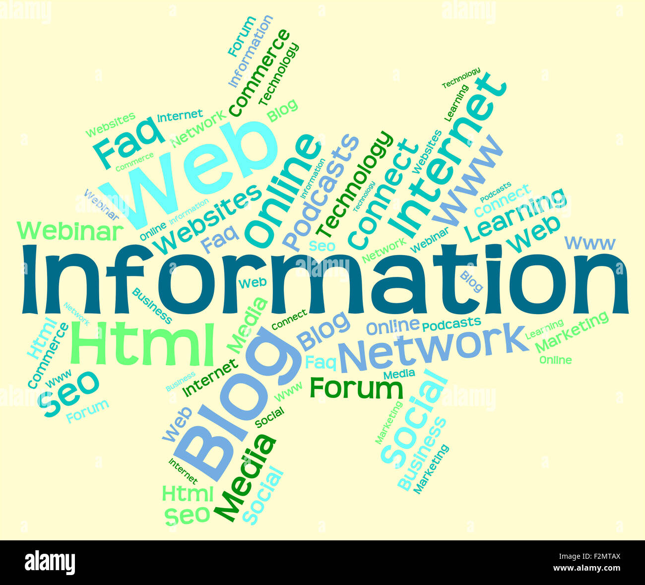 Information Word Showing Assistance Words And Answers Stock Photo - Alamy