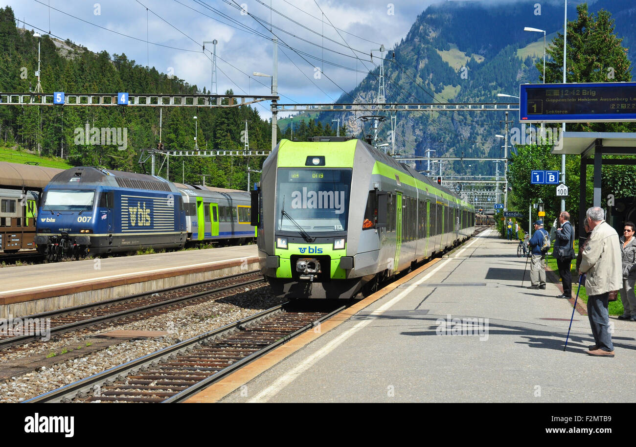 Bls lotschberger emu kandersteg station hi-res stock photography and ...