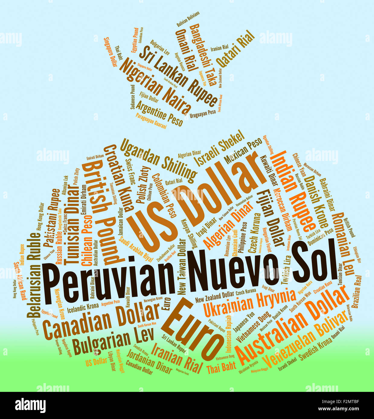 Peruvian Nuevo Sol Representing Foreign Exchange And Text Stock Photo ...