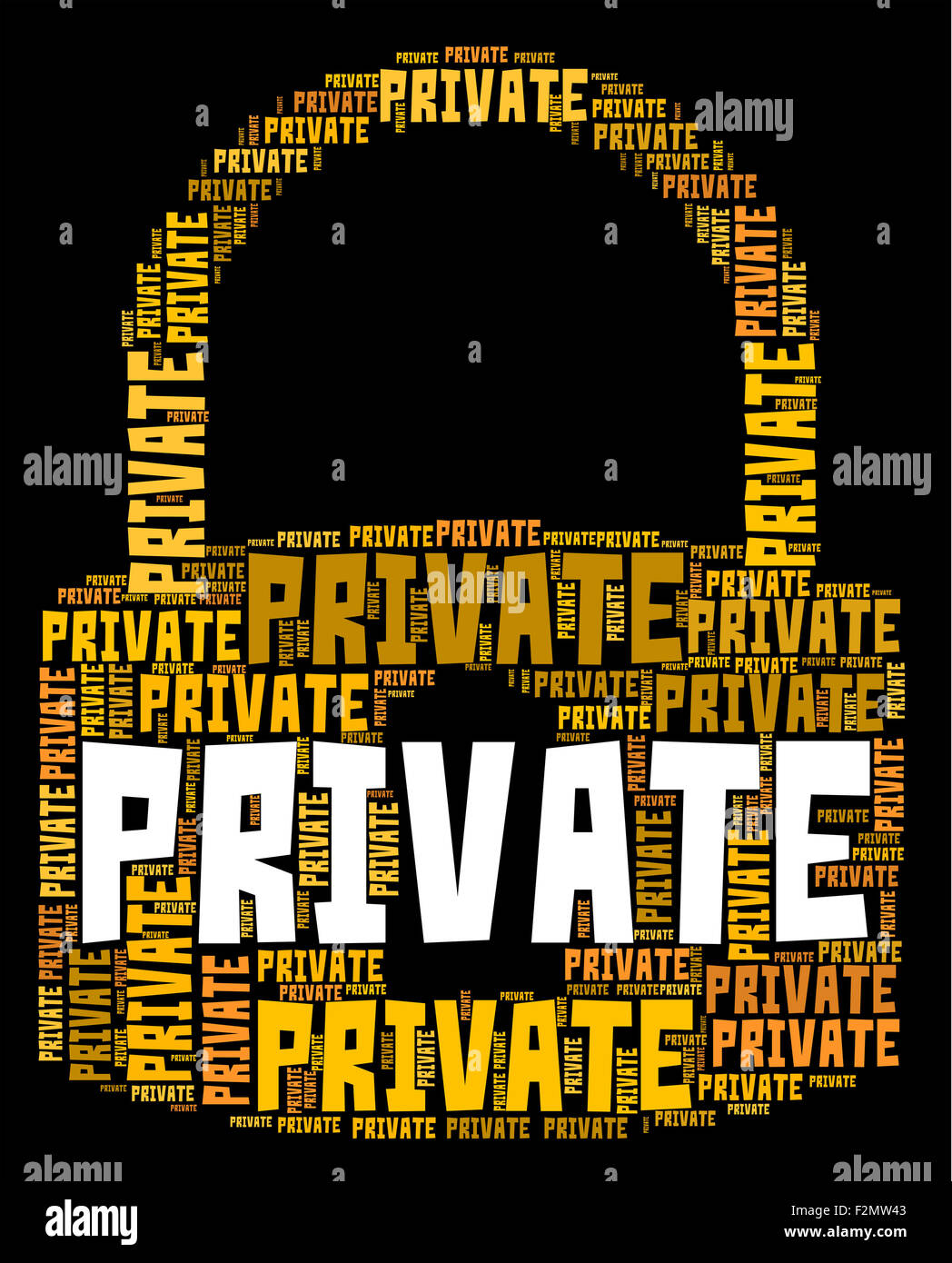 Private Lock Meaning Secret Forbidden And Confidentially Stock Photo ...