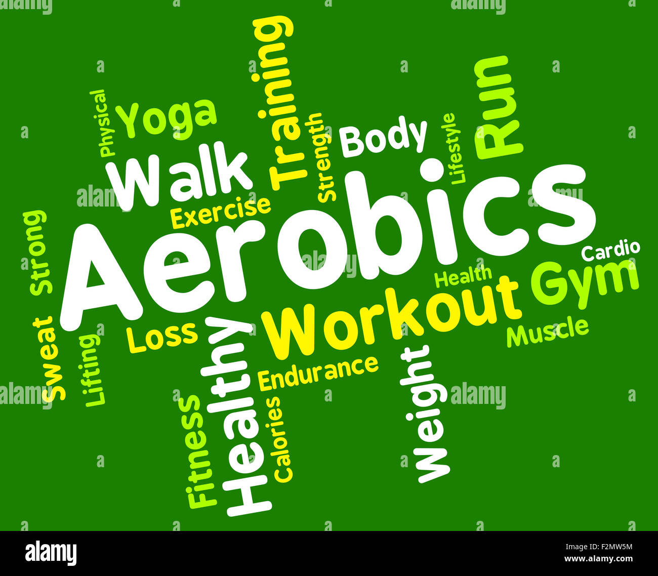 Aerobics Words Indicating Getting Fit And Cardio Stock Photo - Alamy