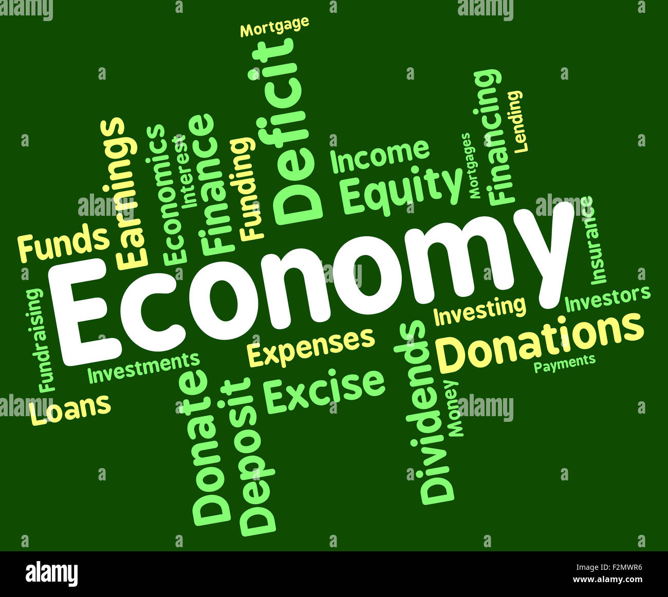 Economy Word Indicating Macro Economics And Economies Stock Photo - Alamy