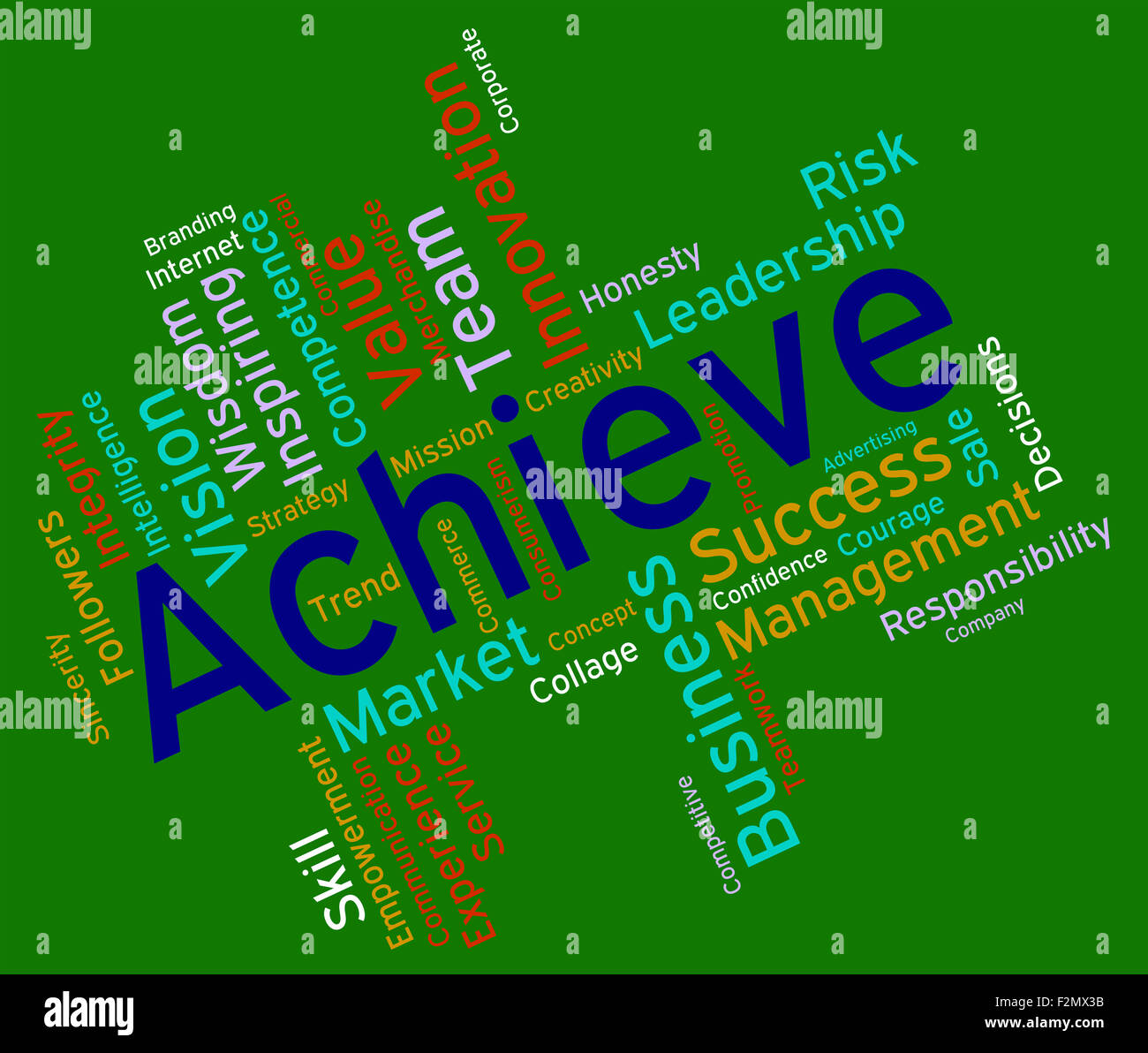Achieve Words Indicating Improvement Triumphant And Prevail Stock Photo ...