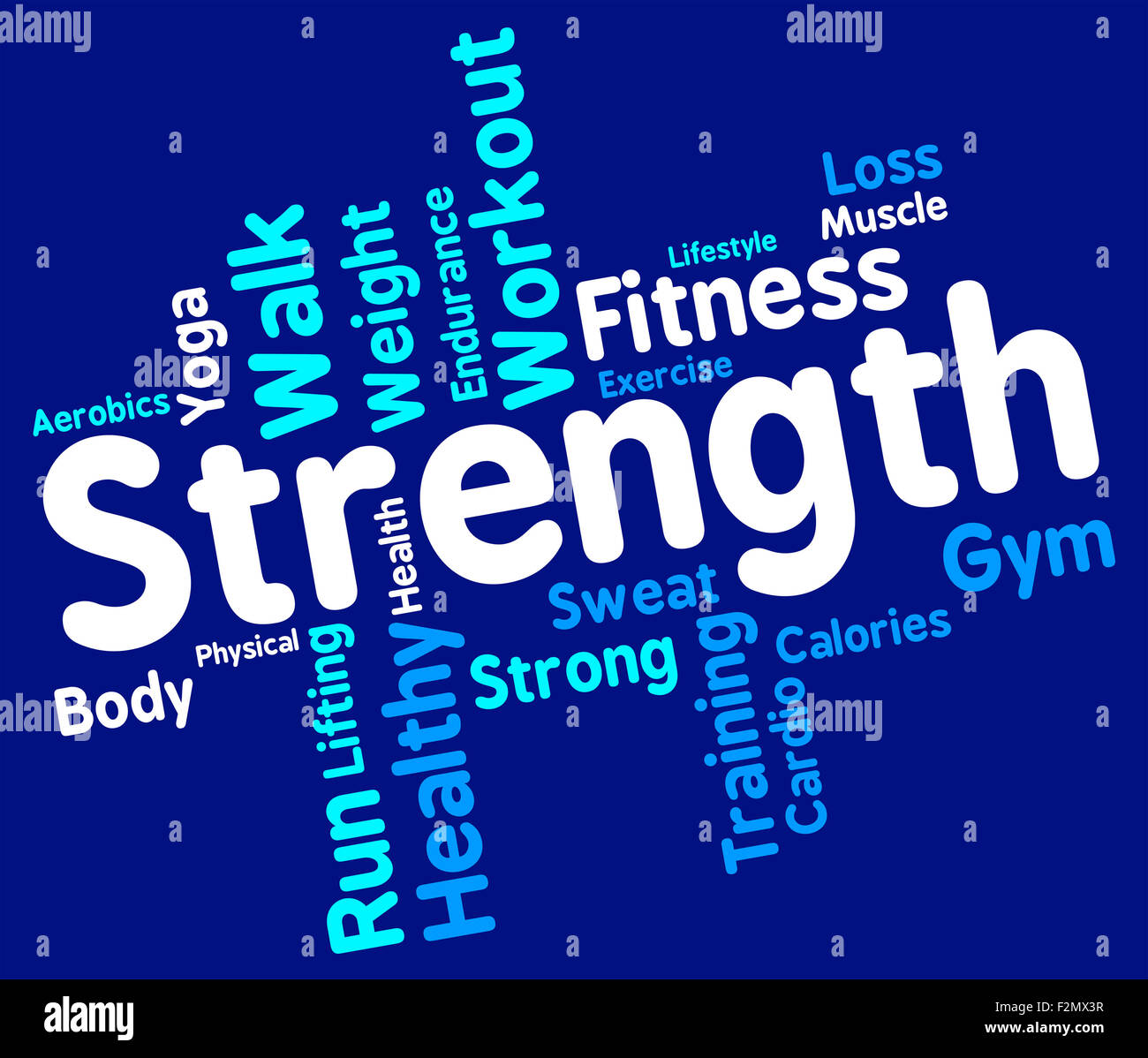 Strength Words Representing Power Sturdiness And Muscularity Stock ...