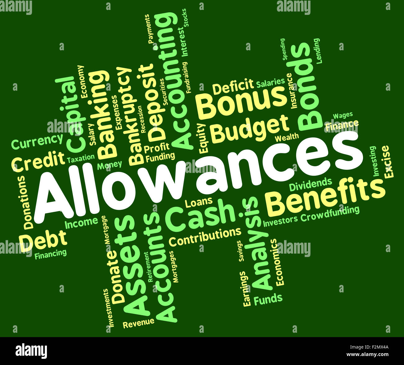 Allowances Word Meaning Pay Text And Allowed Stock Photo - Alamy