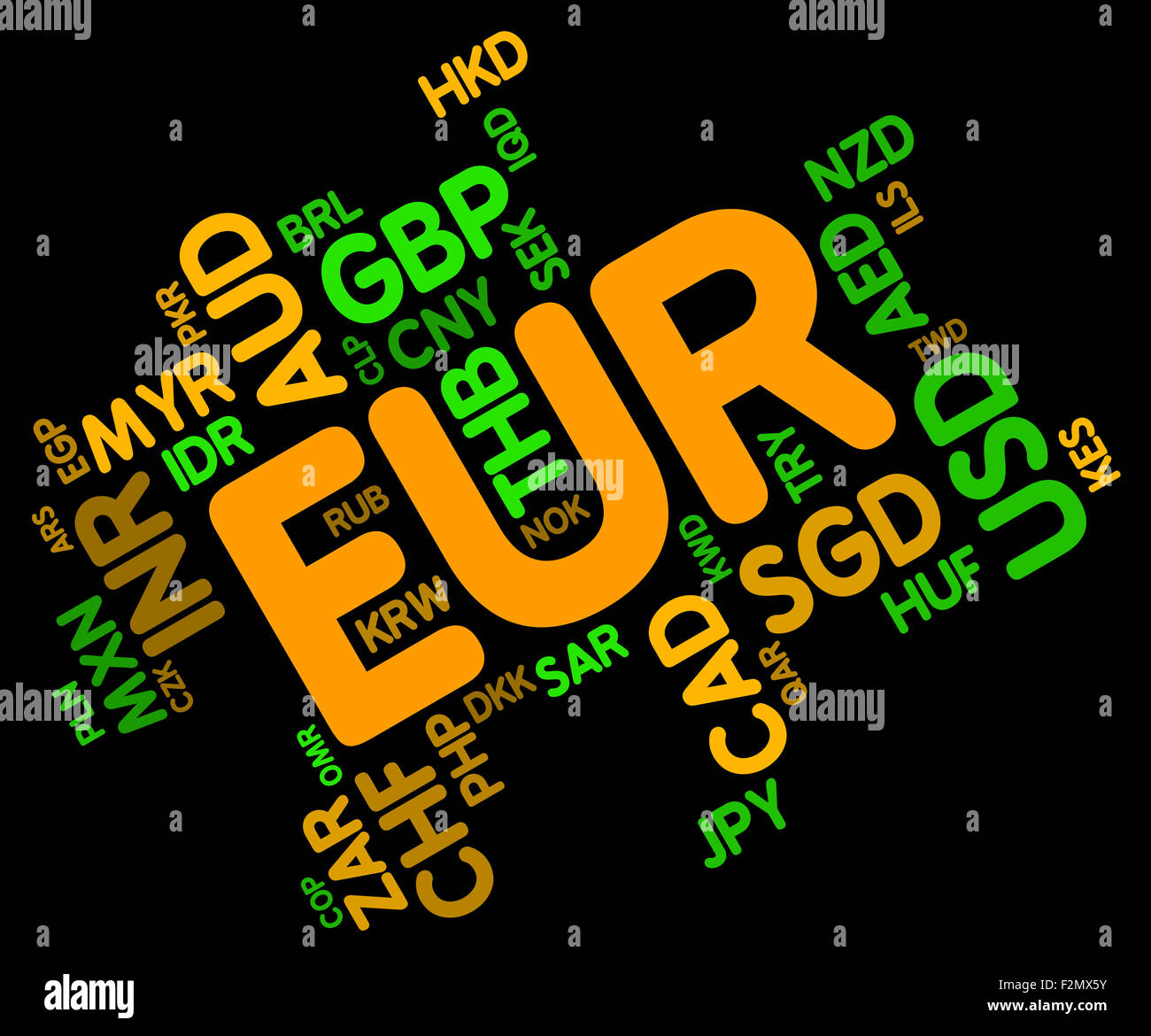 Euro Word Showing Currency Exchange And Coinage Stock Photo - Alamy