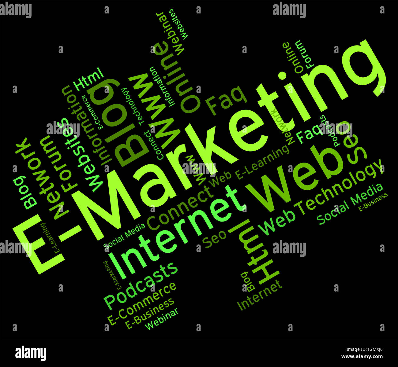 Emarketing Word Indicating World Wide Web And Web Site Stock Photo - Alamy