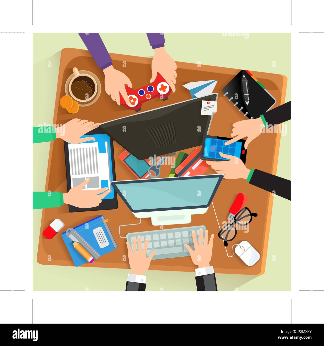 Desk, vector illustration flat design Stock Vector Image & Art - Alamy