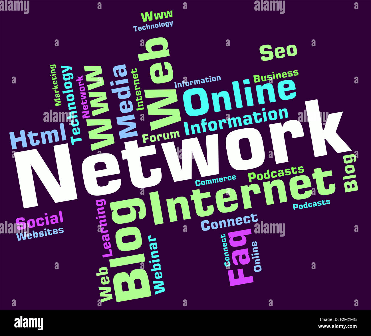 Network Word Showing Text Connectivity And Pc Stock Photo - Alamy
