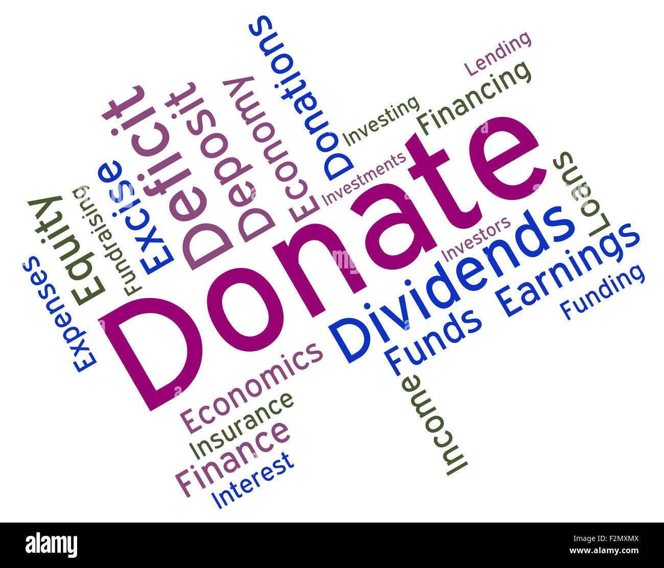 Donate Word Showing Supporter Give And Text Stock Photo - Alamy
