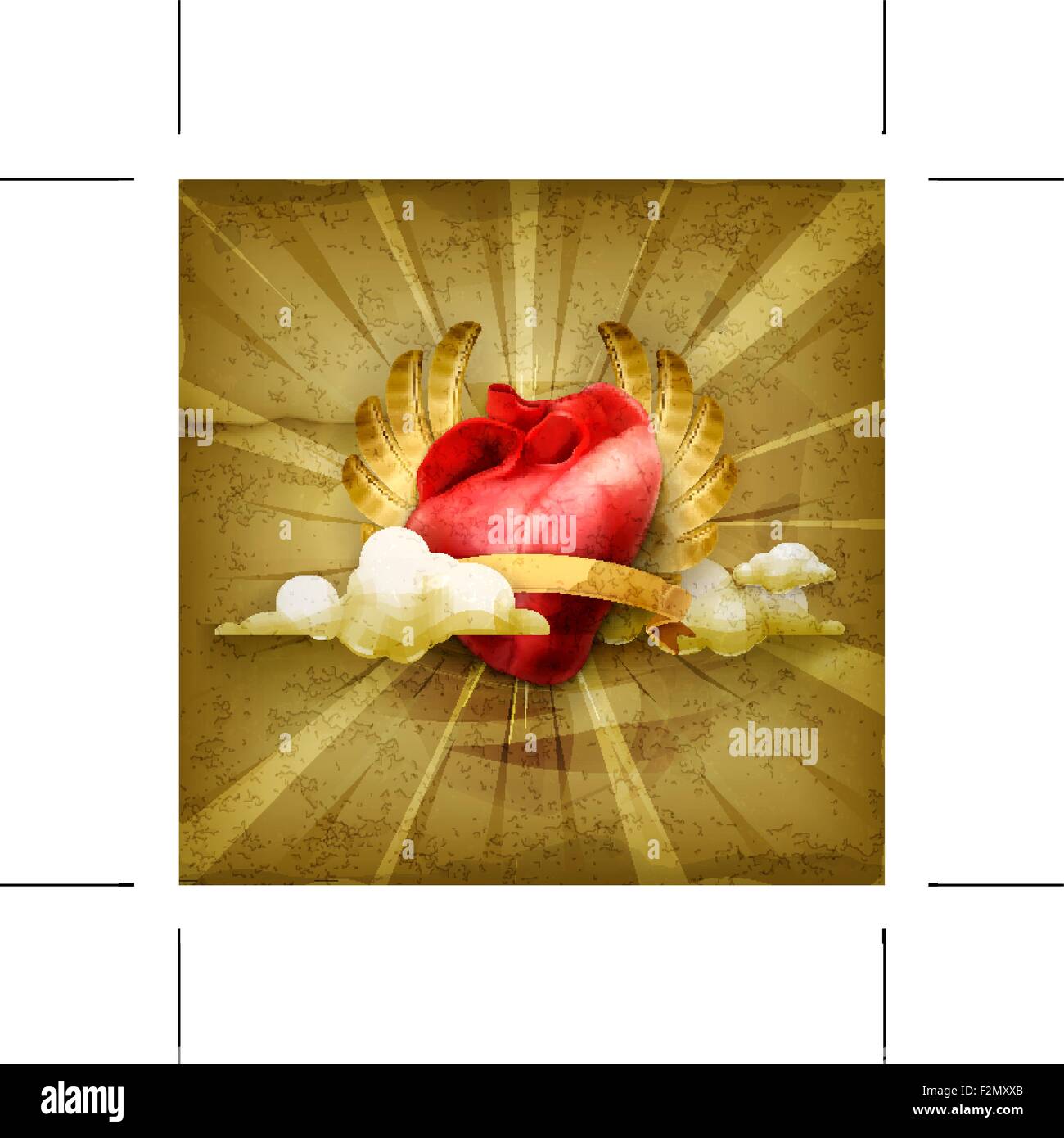 Human heart, old style vector background Stock Vector Image & Art - Alamy