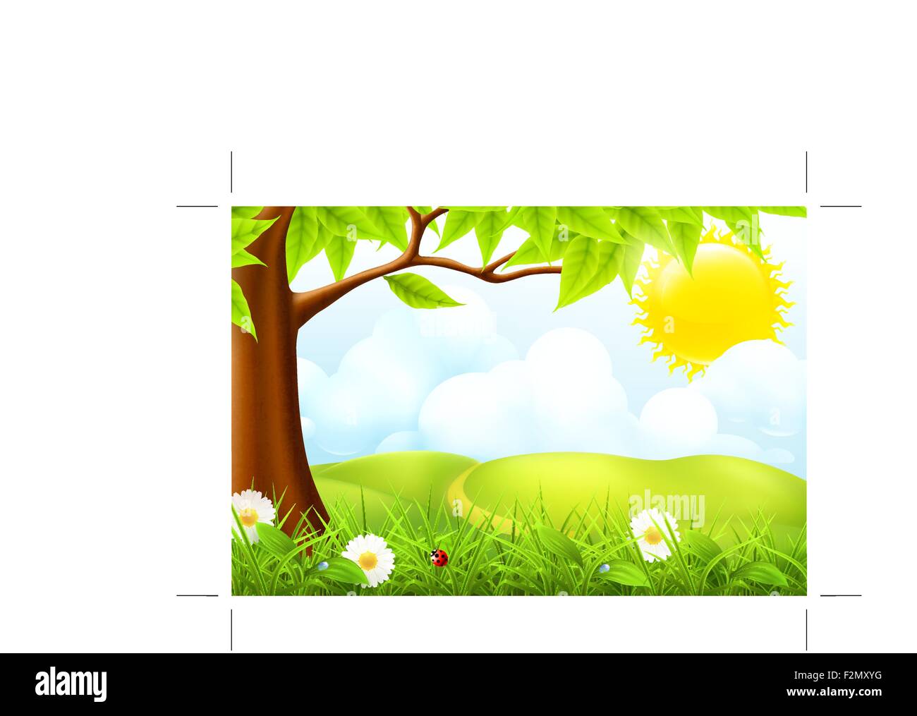 Forest sunbeam green Stock Vector Images - Alamy
