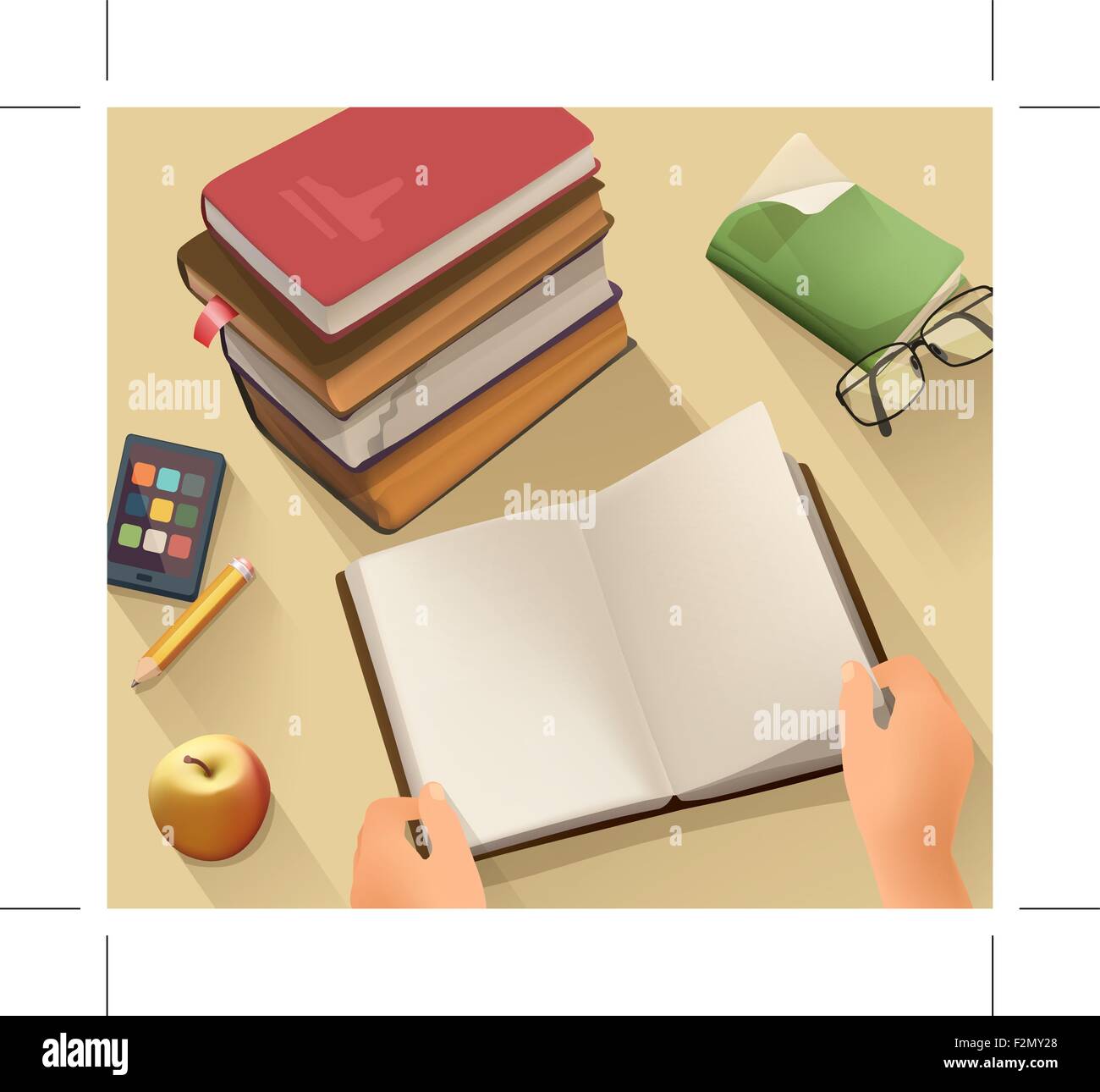 Open book, vector background flat design Stock Vector Image & Art - Alamy