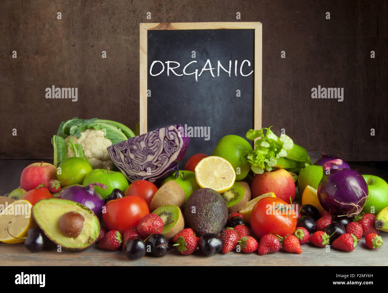 Organic fruits and vegetables Stock Photo - Alamy