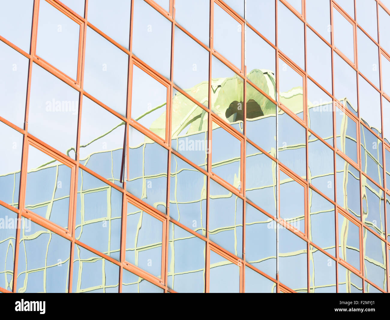 Glass reflection colored. Reflection in glass office building Stock ...