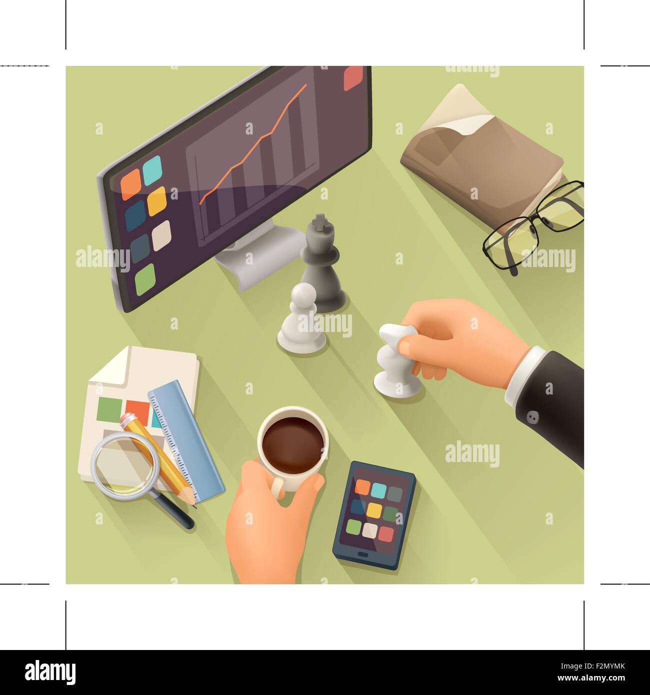 Workplace, vector background flat design Stock Vector Image & Art - Alamy