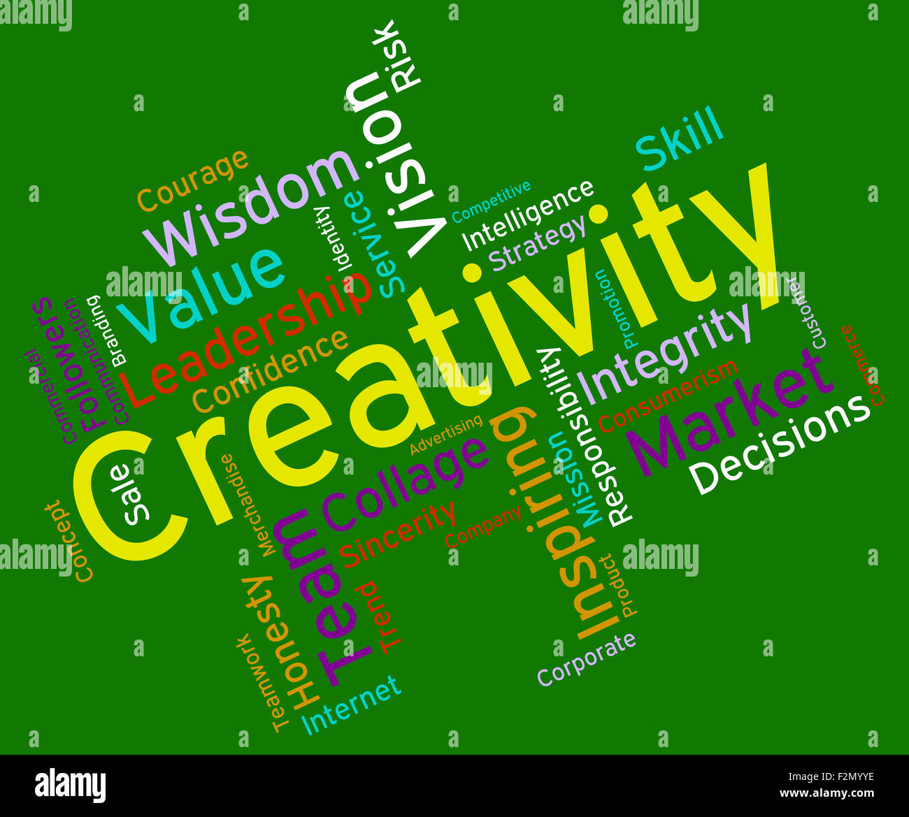 Creativity Words Indicating Vision Talent And Invention Stock Photo - Alamy