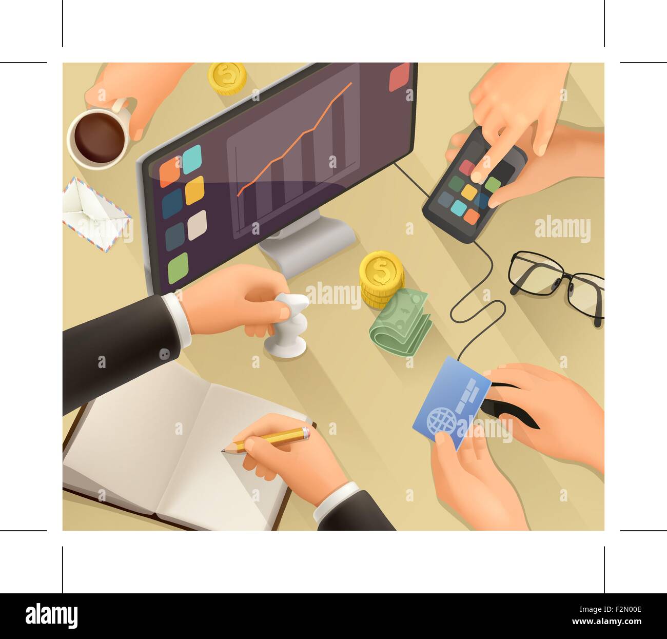 Workplace vector background flat design Stock Vector Image & Art - Alamy