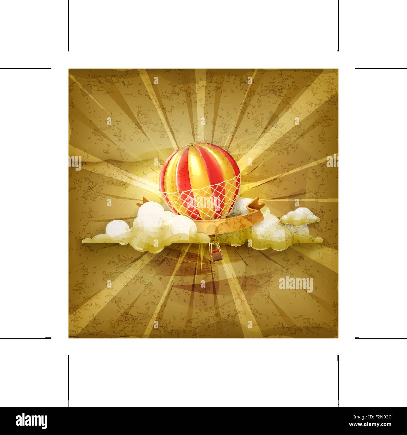Air balloon, old style vector background Stock Vector Image & Art - Alamy